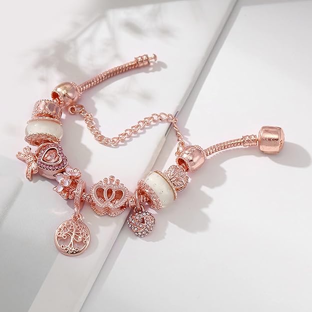 Bransoletka Rose Dreamcatcher z zawieszkami ze srebra próby 925 ...